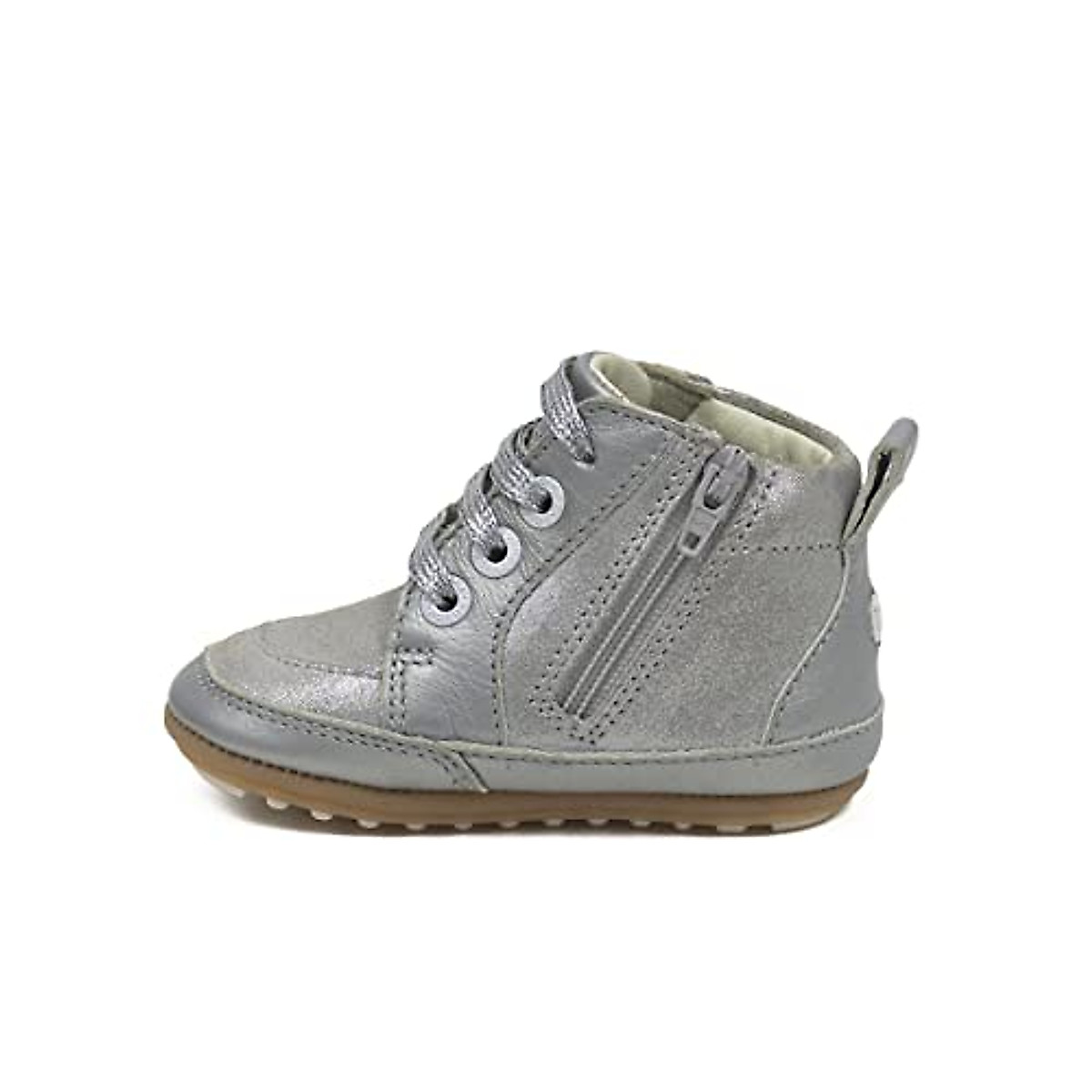 Robeez Baby Girls Minime Leather Shoes - Silver - 4