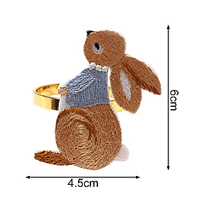 JENPECH Easter Napkin Rings Set of 6, Bunny Napkin Rings Easter Table Decoration, Used for Family Table Decoration Party Table Decoration Setting Decor 2