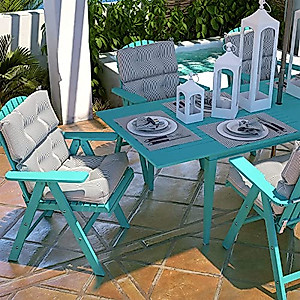 LVTXIII Outdoor 44x22-inch High Back Chair Cushions, Patio Solid Tufted Adirondack Chair Seat Cushions, Seasonal Replacement Rocking Chair Cushion with Ties, Set of 2, Strip Grey