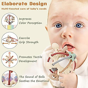 HHMY Teething Toys for Babies 3-6-12-36 Months,Soft Silicone Montessori Toys for Baby Toys 6 to 12 Months Baby Chew Toys Baby Rattle Teether Toddlers Sensory Toys Baby Girls Boys Gift