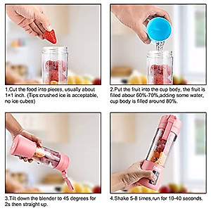 Portable Blender Smoothies Personal Blender Mini Shakes Juicer Cup USB Rechargeable.