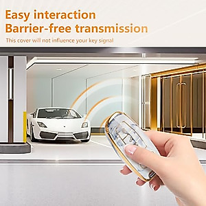 SWEETBOND Key Fob Cover with Keychain fit Audi A6L A6 A7 A8 Q7 Q8 E-Tron 2018-2022 A3 S3 S6 SQ7 RS6 S7 RS7 Smart Remote Control Protector white