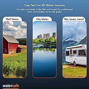 Watersafe The Original Water Testing Kit for Drinking Water, Well and Tap Water, Sensitive Lead in Water Test, Bacteria, Hardness, pH, Nitrates, Easy Instructions, Lab-Accurate Results, 1 Kit