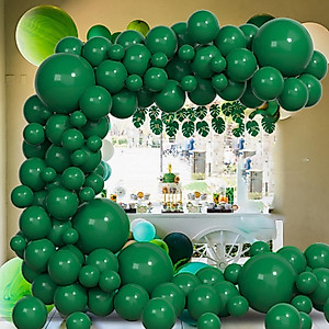 Dark Green Balloon Arch Kit, Thickened 100Pcs Green Balloons Different Sizes 18/12/5 Inch for Birthday Party Graduation Bachelorette Anniversary Wedding Gender Reveal Baby Shower Decorations Supplies