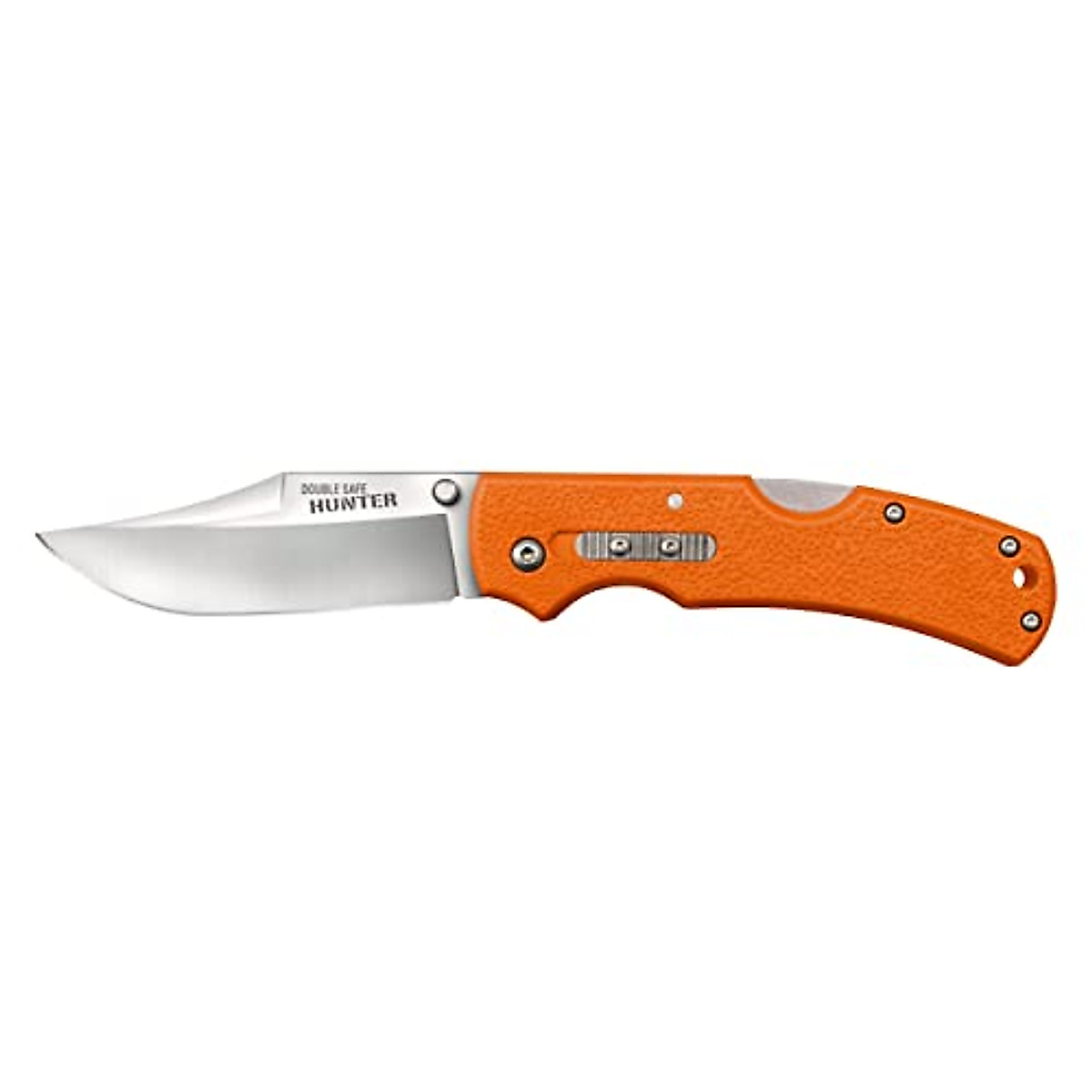 Cold Steel DOUBLE SAFE HUNTER (ORANGE) / 8-3/8" OVERALL / 3.5" BLADE / 3MM THICK / 4-7/8" LONG GFN HANDLE / 8CR13MOV STAINLESS STEEL/AMBI BELT CLIP/BLISTER PACKED