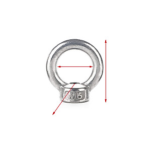 Eowpower 10 Pieces 304 Stainless Steel M6 Ring Eye Bolts Threaded Nuts