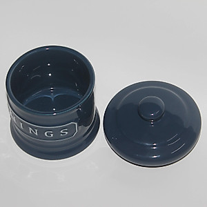 Lonovel Bathroom Vanity Storage Organizer Canister Jars for Cotton Balls,Swabs,Bath Salts,Makeup Sponge,Cosmetic Pad,Qtip Ceramic Bathroom Accessories Canisters Holder with Lid Home Decor,Cobalt Blue