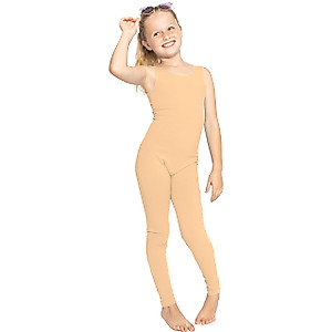 STRETCH IS COMFORT Girl's Cotton Tank Unitard Turquoise X-Large