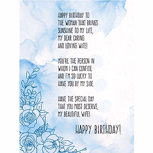 AGAPE LOVE CARDS Happy Birthday Card For Wife - | Made From Real Bamboo | 5" X 7" - 1 Pack | Laser Cut, Peacock Themed Wife Birthday Card from Husband or Significant Other