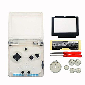 Full Housing Case Cover Housing Shell Replacement for Game boy Advance SP GBA SP Shell Case with Buttons Kit-Clear