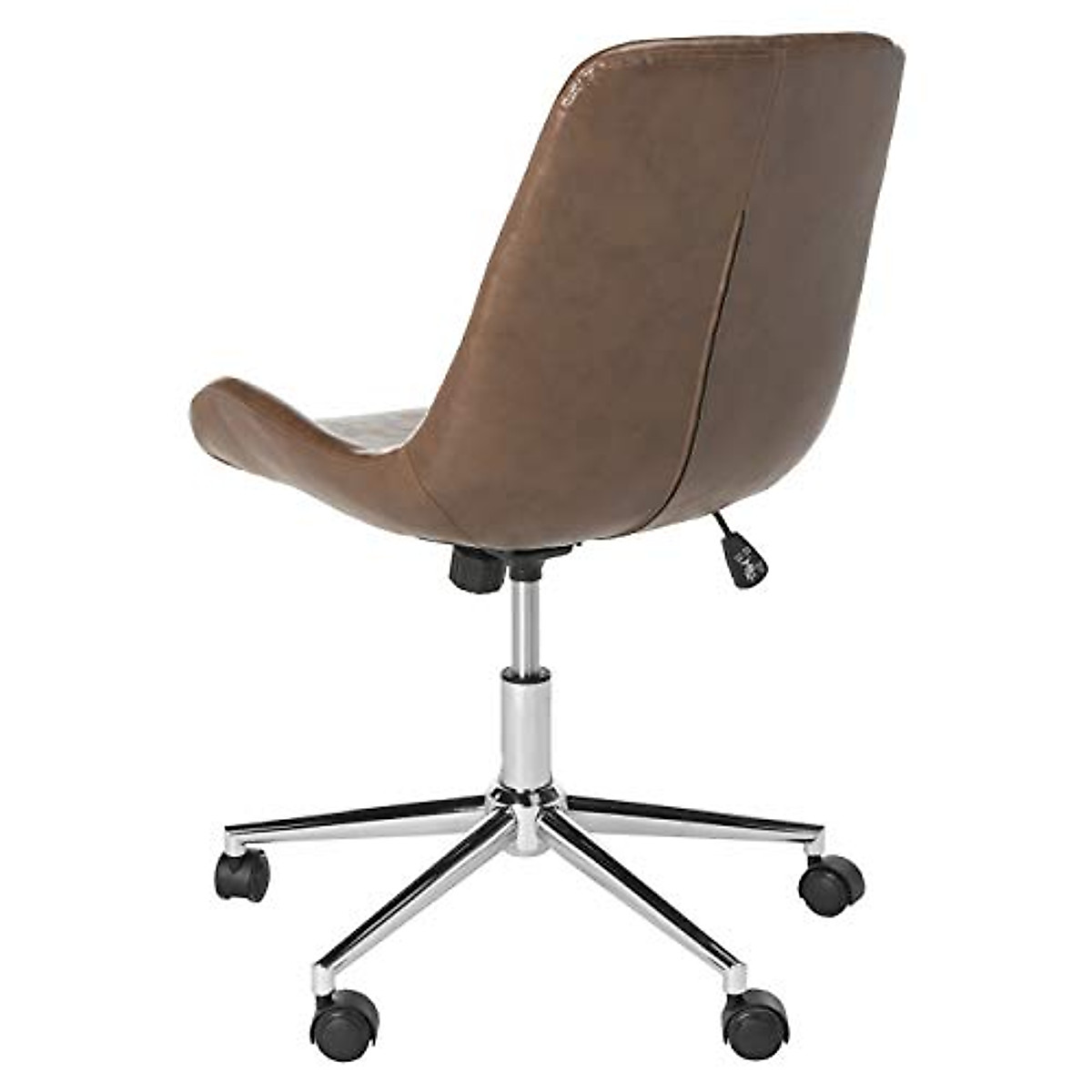 SAFAVIEH Home Collection Fletcher Brown Faux Leather/ Chrome Swivel Adjustable Height Office Desk Chair