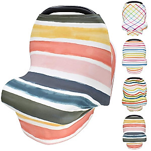 Petyoung Baby Nursing Cover Breastfeeding Scarf - Rainbow Color Baby Car Seat Covers, Infant Stroller Cover, Carseat Canopy for Girls and Boys