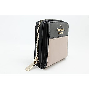 Kate Spade Staci Colorblock Small Zip Around Wallet Warm Beige Black Multi