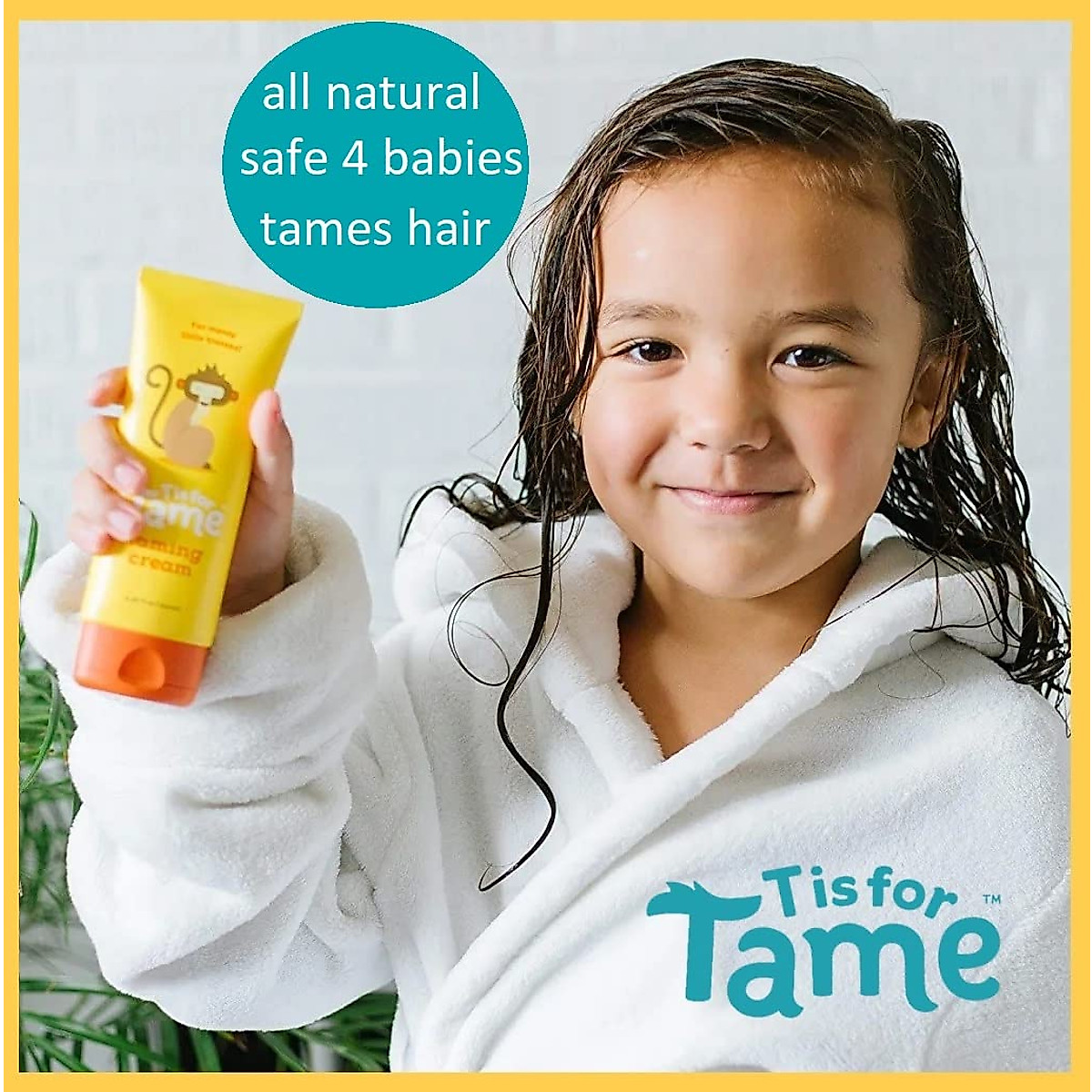 T is for Tame Toddler Hair Kit with Taming Cream, Hair Detangler Spray, Brush & Pouch - Anti Frizz Smoothing Styling Cream & Detangling Spray for Frizz Control, Flyaway, Curly, Static