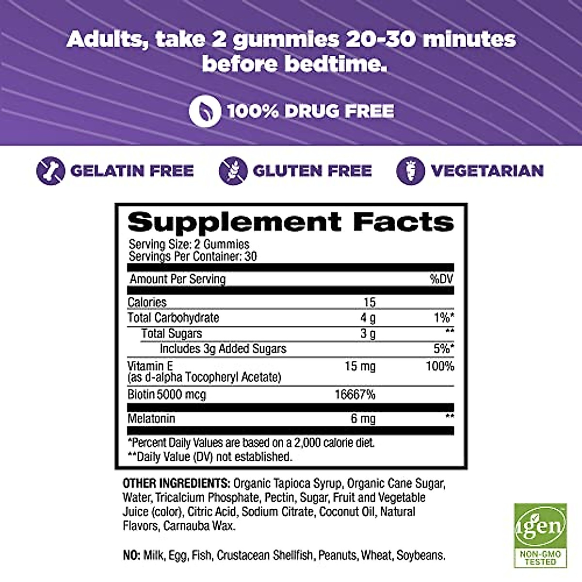 Natrol Sleep+ Beauty, Drug Free Sleep Aid Supplement, for Skin, Hair, Nails, Biotin, Vitamin E, 60 Raspberry Flavored Gummies