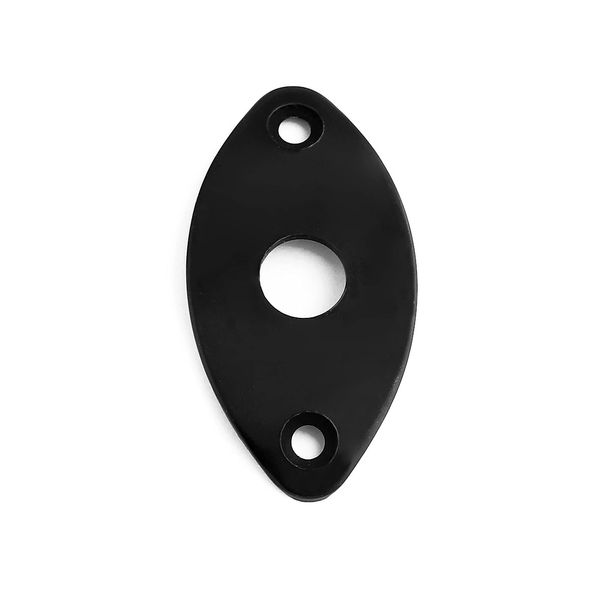 Bogart Guitar Jack Socket Plate Curved Oval Football Style Output Jack Plate Compatible with Les Paul Ibanez Jackson Guitar or Bass with Mounting Screws Black. (HJ 003-BK)