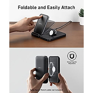 Anker Wireless Charging Station, 533 Wireless Charger (3-in-1 Stand) for iPhone 13, 13 Pro, Samsung, AirPods Pro, Apple Watch 1-6 (Only Compatible with Original 3.3ft Watch Cable, Not Included)