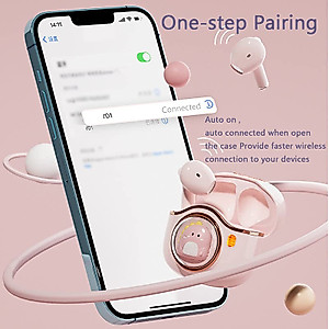 Pink Wireless Earbuds for Kids Women Workout Headphones Unicorn Cute Earbuds Kawaii Girls Small Ears Women Gaming Earbuds Small Tiny Mini Micro Pink Earphones Headphones