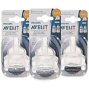 Philips Avent 6 Pack BPA Free Classic Fast Flow Nipple