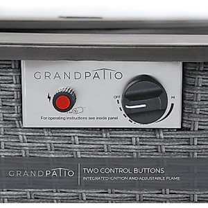 Grand patio 5-Piece Outdoor Sectional Sofa Sets, All-Weather Wicker Patio Furniture Sets with Fire Pit Table and Outdoor Storage Box for Backyard Garden Poolside(Greige)