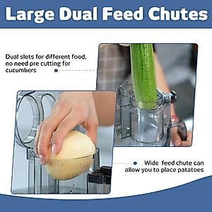 Magiccos 14-Cup French-Fry-Cutter Storage-Drawer Food-Processors - Large Feed Chute, Built-in Storage Drawer, Cheese Shredding, Meat Chopping, Shredding and Slicing, Mixing and Doughing, for Home Use