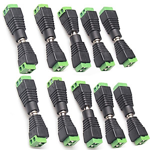 TJMD DC Power Connector 20 Pairs CCTV Power connectors 12V Male+Female 2.1x5.5MM DC Power Jack Plug Adapter Connector for CCTV Camera and LED Strip Light