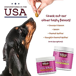 Riley's Pill Wrap for Dogs - Delicious Cheese & Bacon Flavored Pill Paste /Wrap Pills, Capsules, Tablets in a Pocket or Pouch to Mask The Taste & Make Pill Time Fun - 4.2 oz