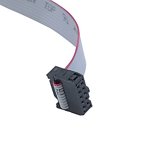 Antrader 6 Pieces 2.54 mm Pitch 10 Pin F/F IDC Flat Ribbon Cable Connector Dual Row Data Cable 30cm