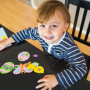 JOYIN 24 Pcs Foam Easter Egg Magnet Craft Kit, Easter Craft Kits DIY Animal and Egg Magnet Set for Kids Favor Classroom Homeschool Art Decor, Art and Craft Supplies Party Favors