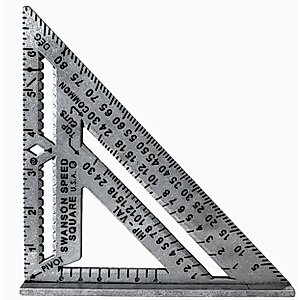 Swanson Tool Co 7 Inch Speed Square Pro with Pro Blue Book, Model S0100-A, Aluminum