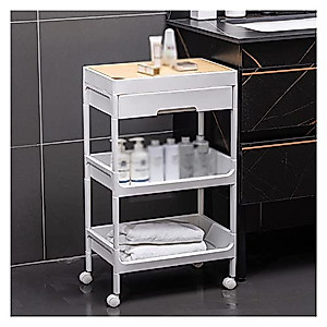 EYHLKM Kitchen Storage Basket Trolley Home Storage Rack Wheel Storage Rack for Bathroom (Color : A, Size : 40cm*68cm)