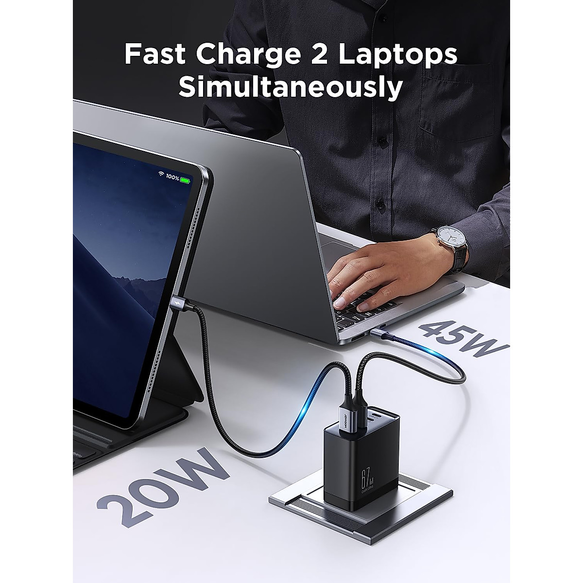 JOYROOM 67W USB C Charger Block, 4-Port Foldable GaN Wall Fast Charger Adapter Compact for iPhone 16/5/14 Pro Max, MacBook Pro/Air, iPad Pro/Air, Galaxy, Dell XPS, Pixel 7, Google Pixelbook