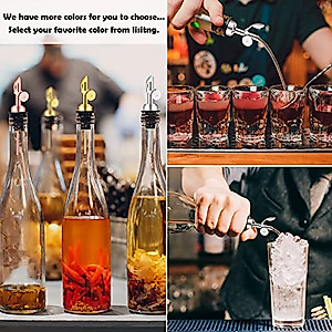 WAFJAMF 2 Pcs Weighted Stainless Steel Bottle Pourers, Self Closing Olive Oil Dispenser Spout, Auto Flip Feature Liquor Pour Spouts for Pours Liquid, Olive Oil, Wine, Vinegar (Silver)……