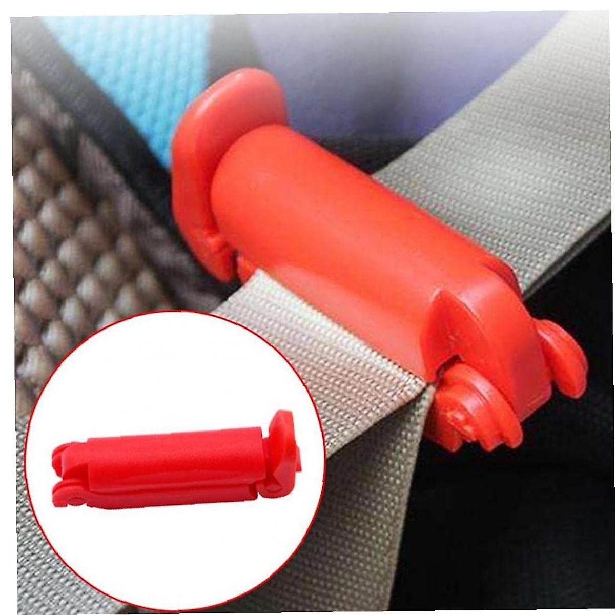 Froiny Slip-Resistant Clip Car Seat Safety Belt Fixing Clip Car Seat Anti Escape Harness Clip for All Child Mostly Car Safety Seat, Red, 88*22mm
