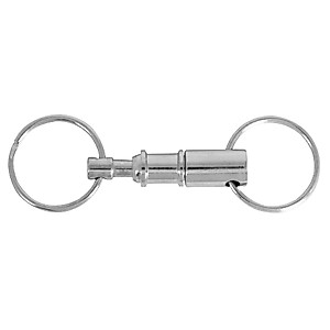 Super Z Outlet Pull-Apart Silver Key Ring Easy Detach Double Spring Split Snap Separate Chain Convenient Accessory Gift (4 Pack)
