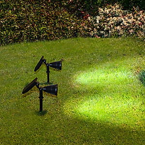 THALIA 7 Led Solar Lights Outdoor 4 Pack Solar Spot Lights Waterproof Solar Powered Landscape Spotlights Outdoor Pathway Lights Suit for Garden, Patio Yard (White light)