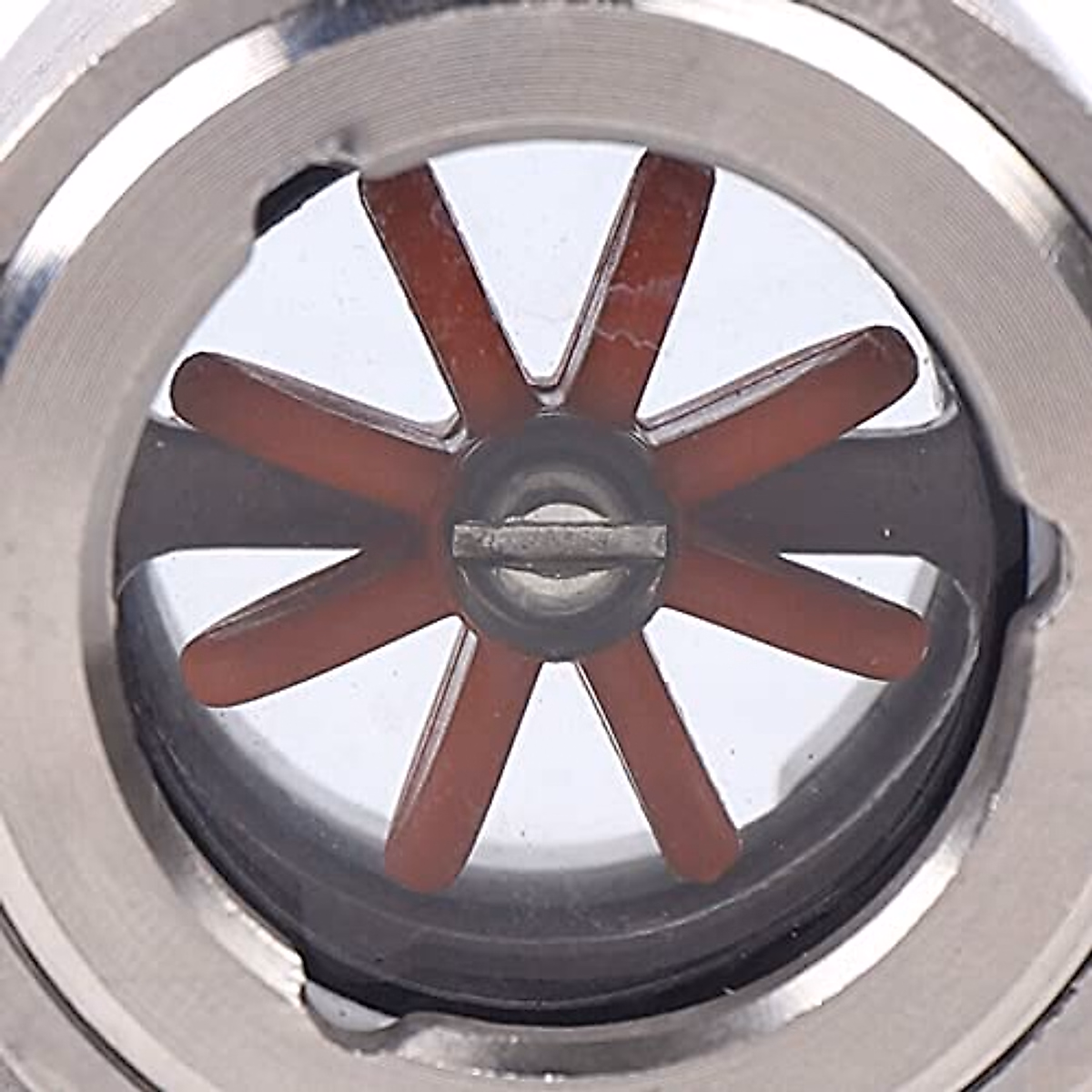 Water Flow Indicator, Stainless Steel 1" NPT Female Thread Sight Flow Indicator with Plastic Impeller