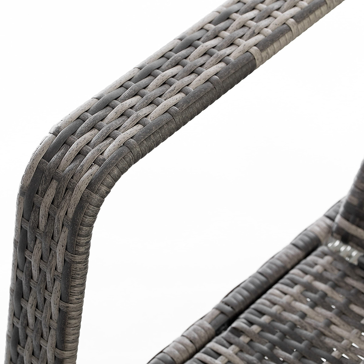 Gardenised Outdoor Weather Resistant Beach or Poolside Rattan Lounge Chair, Charcoal, Set of 2, Brown