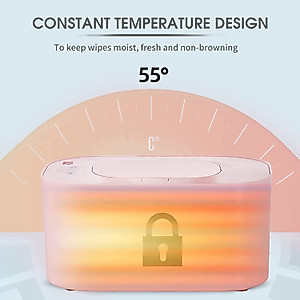USB Baby Wipe Warmer,Wet Wipes Dispenser or Baby,Portable Wipe Warmer USB Baby Wipe Warmer,3 Temperature Modes,Large-Capacity Diaper Wipe Warmer for Home Car Travel (White, Mechanics)