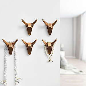 JYL HOME Coat Hooks Hat Hooks Wall Mounted for Hanging Clothes, Heavy Duty Modern Towel Rack Brown, 5 Pack