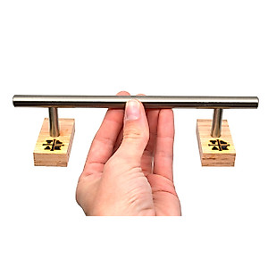 Teak Tuning Round Fingerboard Rail - Mini Edition - Silver Colorway - 7.25" Long, 1.75" Tall - Prolific Series