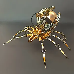 KonHaovF 3D Metal Puzzle Spider with Speaker for Adults, Assembly 3D Metal Model with Tool Kit to Build, 3D Metal Puzzle Model Building Kit Gifts for Boys Teens, Home Decor Table Ornaments