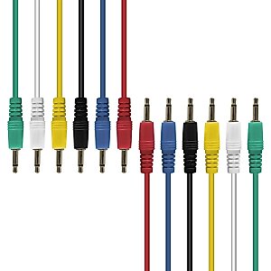 AxcessAbles 3.5mm TS to 3.5mm TS Patch Cables | 1/8 Inch TS Aux Cable Pack (1ft, 6 Pack) | 3.5mm TS Eurorack Synthesizer Audio Cables | Multicolor Unbalanced Patch Cables 1ft (6-Pack)
