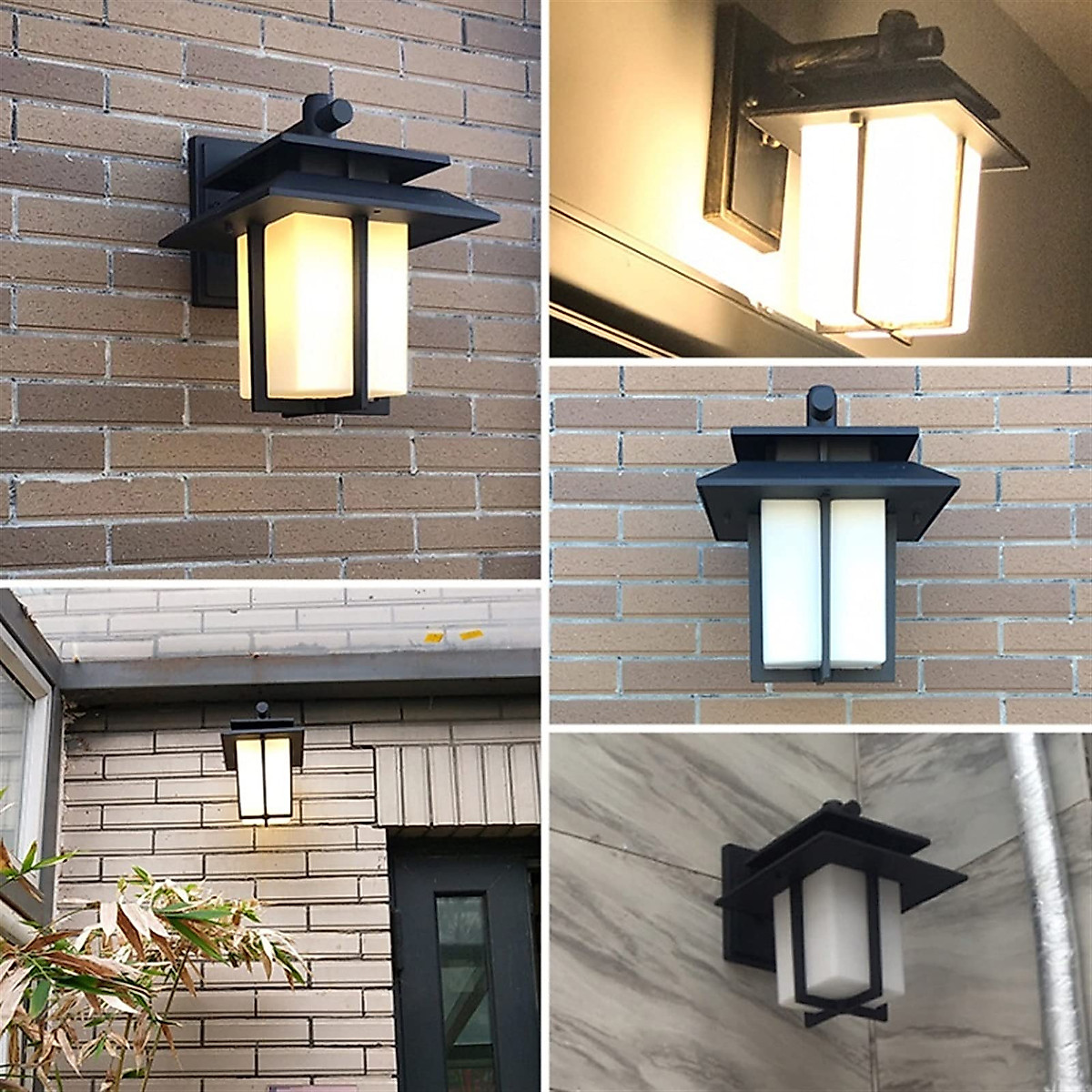 Quality wall lamps LED Outdoor Wall Light, Black with Transparent Water Glass, Photocell Sensor, 580 Lumens, Dusk to Dawn Light Sensor, Anti-Rust, Garden, Courtyard, Home, Decorative Lights, Residenti