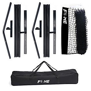 Portable Pickleball Net System, FOME 22 FT Pickleball Net Portable Outdoor Regulation Size Pickleball Nets and Accessories with Carry Bag Steady Steel Frame Strong PE Pickle Ball Net