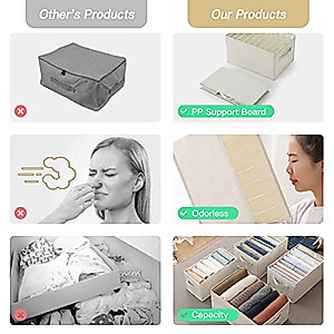 2 PCS Wardrobe Clothes Organizer, Clothes Organizer for Folded Clothes Drawer Organizers for Clothing Mesh Closet Storage with PP Board, (9+7) Grids Washable Clothing Storage for Jeans T-shirt Legging