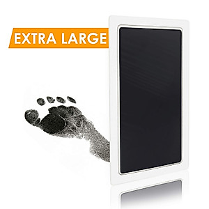 Large Clean Touch Ink Pad for Baby Handprints and Footprints – Inkless Infant Hand & Foot Stamp – Safe for Babies, Doesn’t Touch Skin – Perfect Family Memory or Gift, Black Print Kit by Tiny Gifts