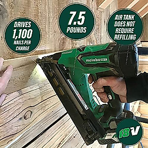Metabo HPT 18V MultiVolt™ Cordless Angled Finish Nailer Kit | Accepts Nails 1-1/4-Inch up to 2-1/2-Inch | 15 Gauge | Lifetime Tool Warranty | NT1865DMAS