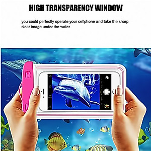 CaseHQ ?[1Pack Blue+1Pack Pink] Universal Waterproof Phone Case Dry Bag for iPhone 7,7plus,8,8plus,6/6s/6plus/6splus Samsung Galaxy s7 s8 s8plus,s6 etc. Snow Proof Pouch for Phone up to 5.8 inches