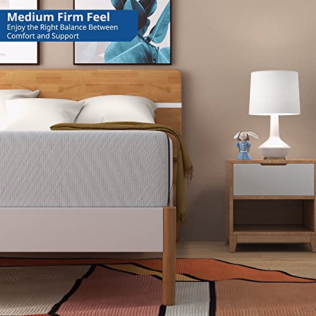 FONTOI Twin XL Mattress, 10 inch Memory Foam Mattresses, Cooling Gel Green Tea Infused (10IN-MEGO-TWINXL)